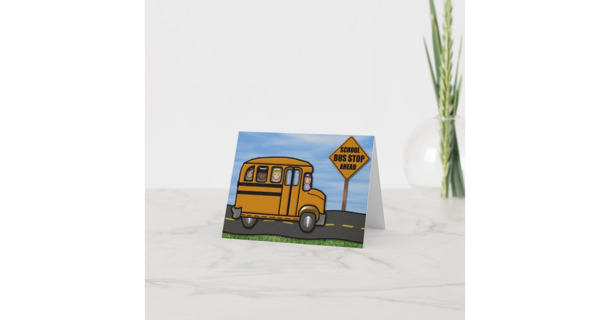 School Bus Note Cards by MagsGraphics | Zazzle