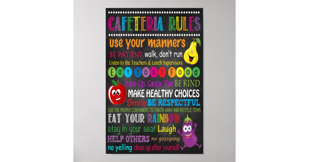 school-cafeteria-rules-poster-zazzle