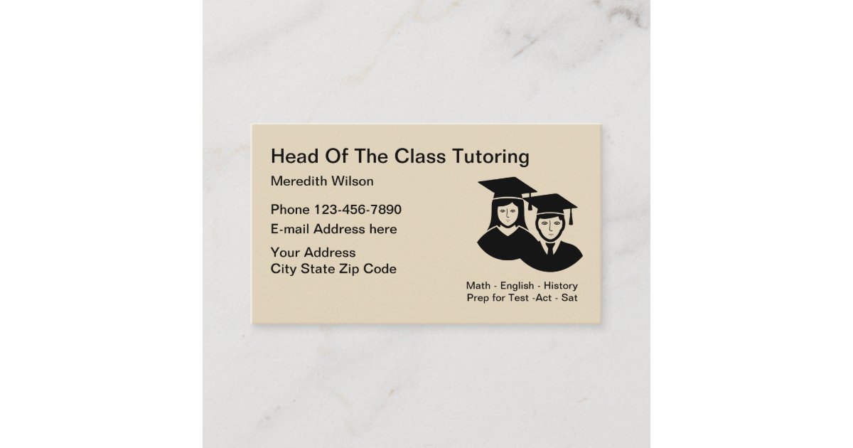 School Tutoring Teacher Business Card | Zazzle