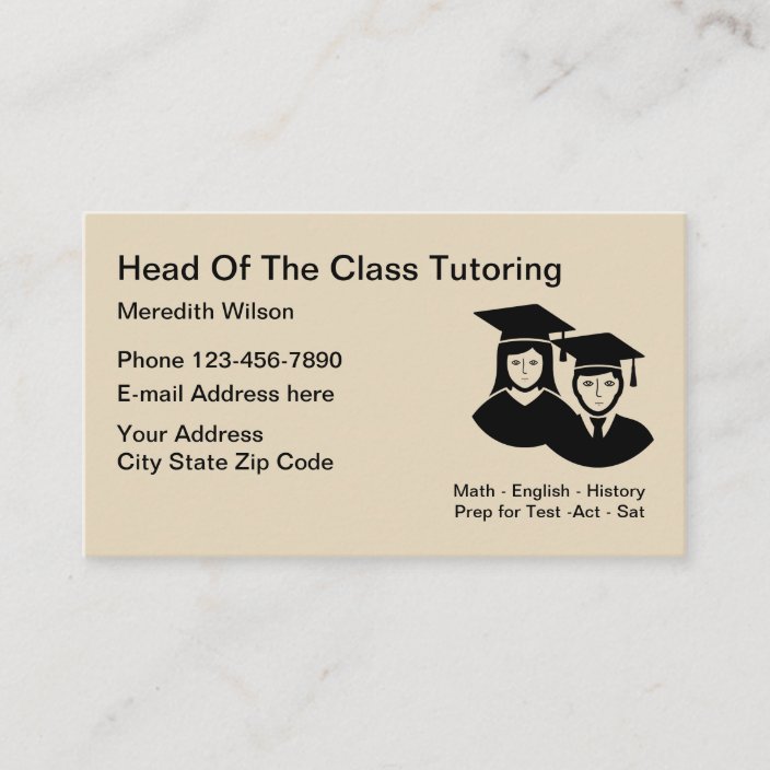 School Tutoring Teacher Business Card | Zazzle.co.uk