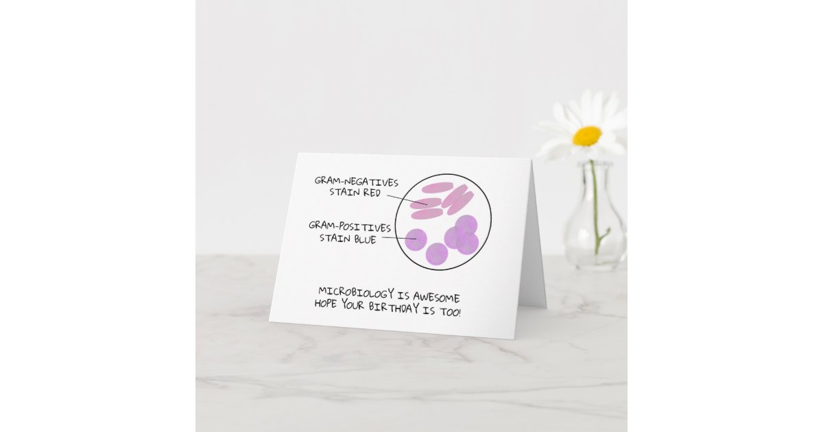 Science Birthday Microbiology Gram Stain Poem Lab Card | Zazzle