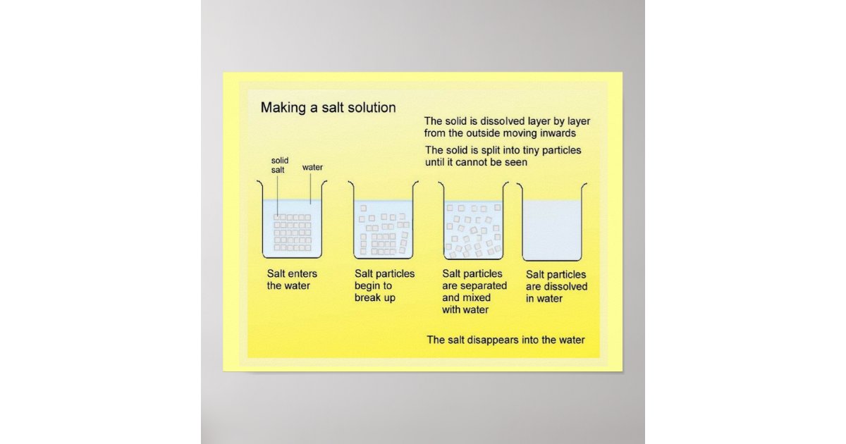 Science, Chemistry, Making a salt solution Poster | Zazzle