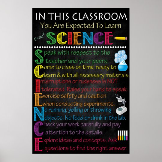 Science Classroom Rules Poster | Zazzle.co.uk