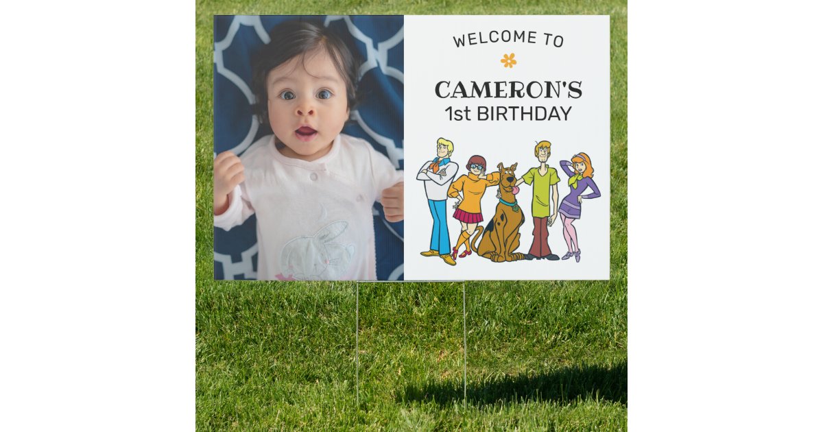 Scooby-Doo and the Gang Groovy Birthday Welcome Garden Sign | Zazzle