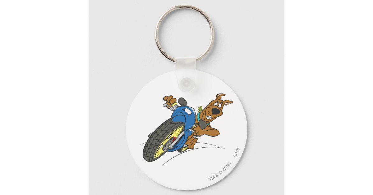 Scooby-Doo Riding Motorcycle Key Ring | Zazzle