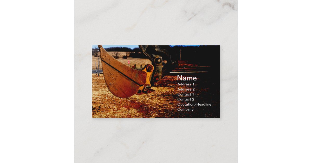 scoop for backhoe business card | Zazzle