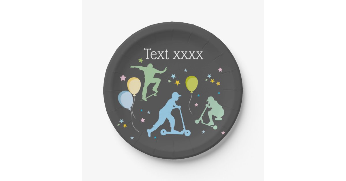 Scooters, Bikes, Skateboards, ride on over Paper Plate | Zazzle
