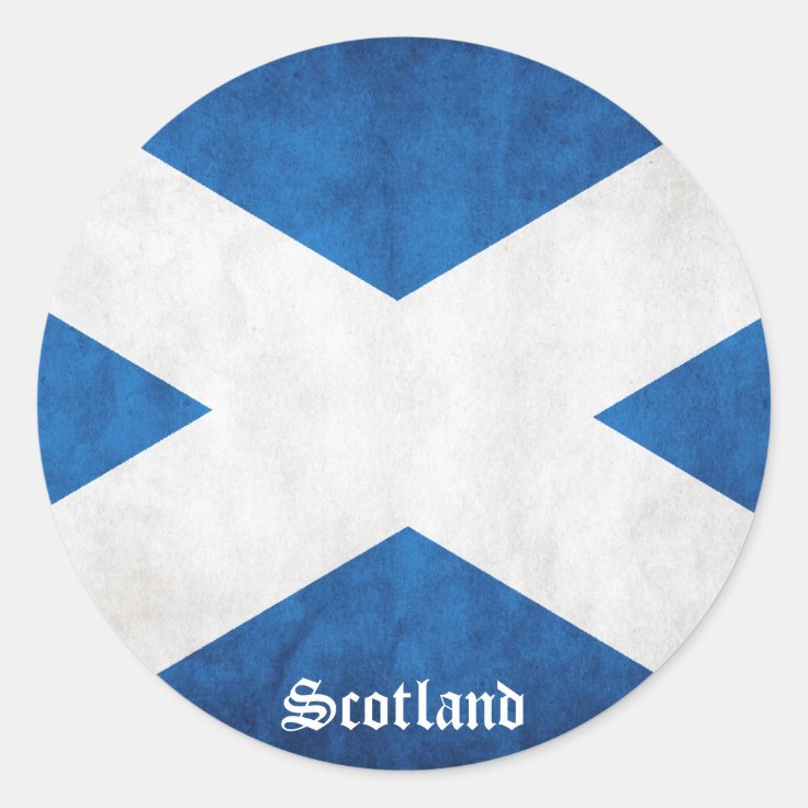 Scotland Grunge Flag Classic Round Sticker | Zazzle