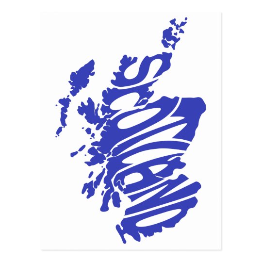 Scotland Silhouette Word Art Postcard | Zazzle.co.uk