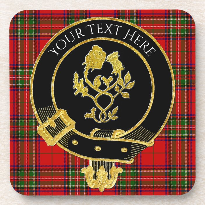 Scottish Clan Crest Rose Thistle Coaster | Zazzle.co.uk