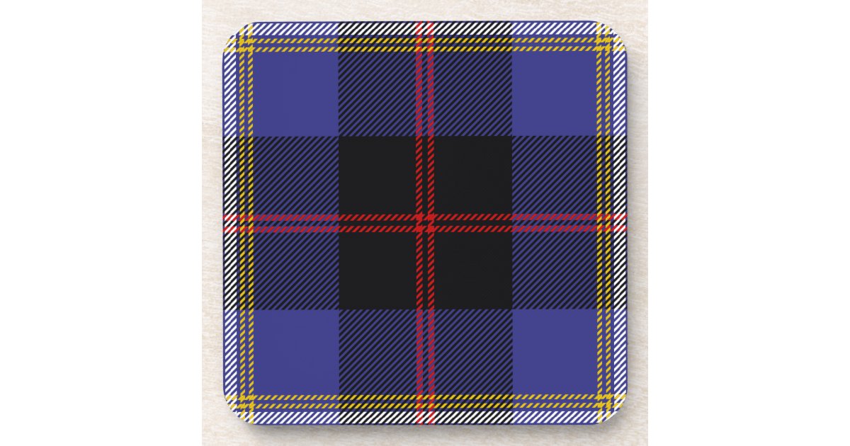 Scottish Clan Hill Tartan Plaid Coaster | Zazzle