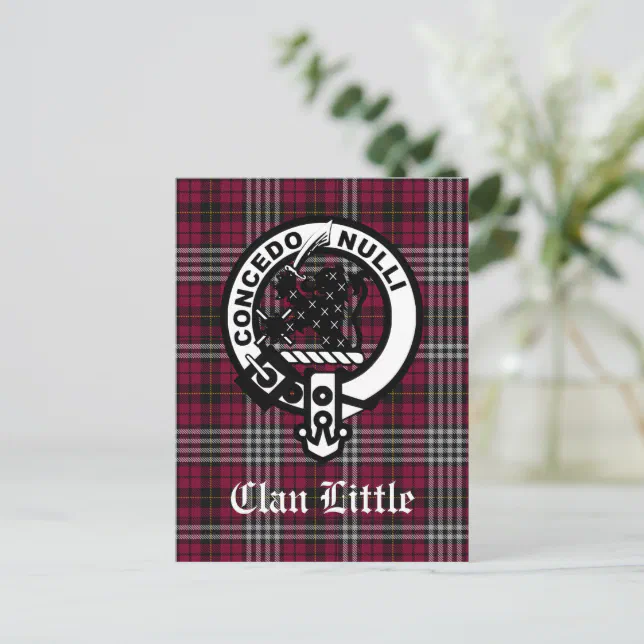 Scottish Clan Little Crest Badge and Tartan Custom Postcard | Zazzle