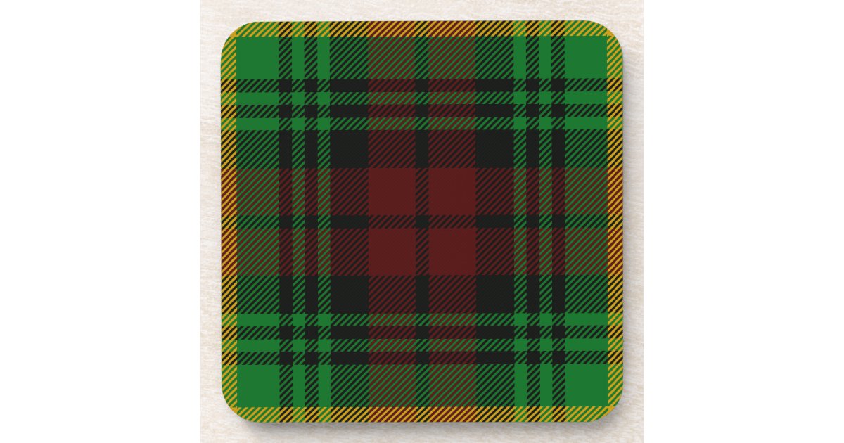 Scottish Clan Martin Tartan Plaid Coaster | Zazzle