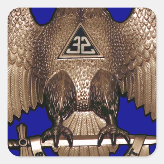 Scottish Rite 32 Degree Royal Blue Square Sticker | Zazzle.co.uk