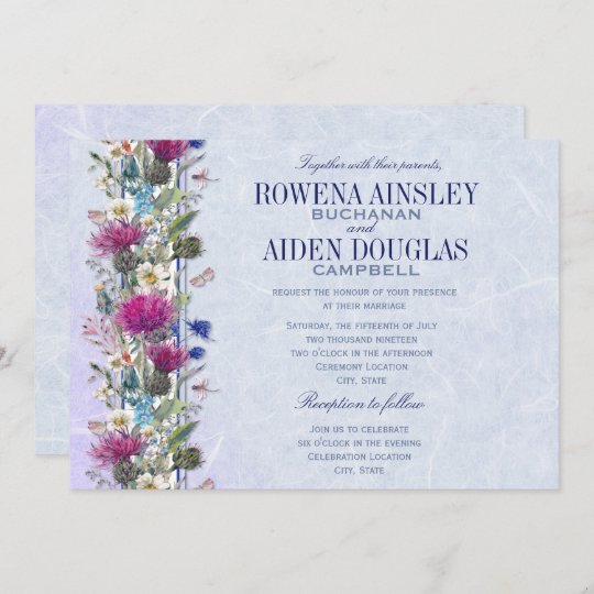 Scottish Thistle Floral Wedding Invitation | Zazzle.co.uk