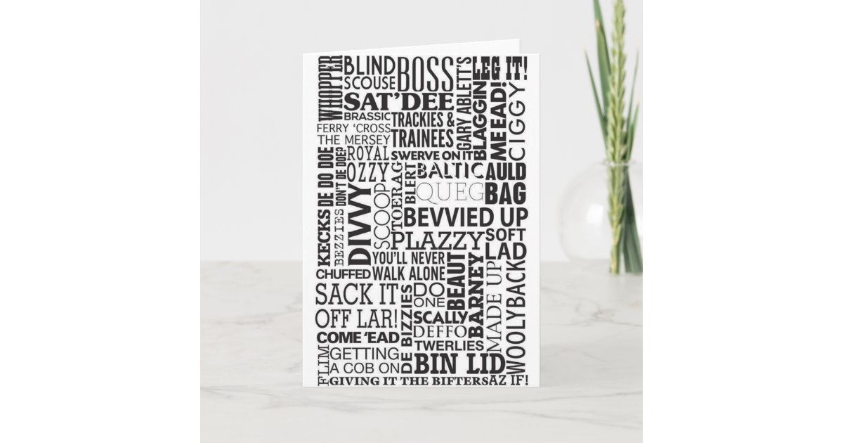 Scouse Words & Phrases Card | Zazzle