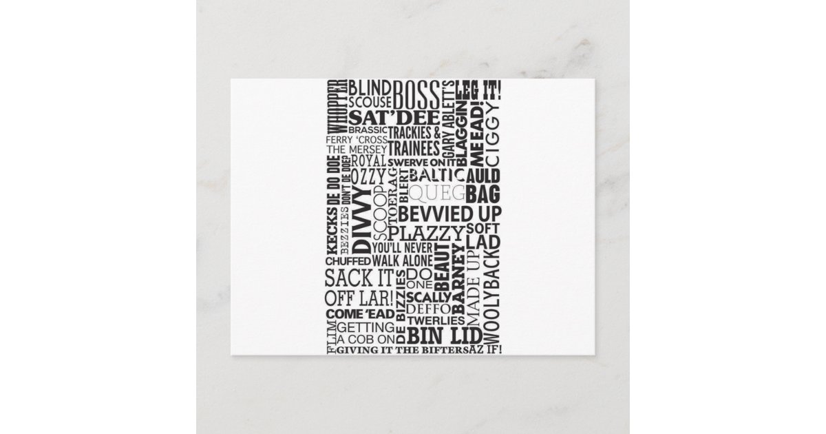 Scouse Words & Phrases Postcard | Zazzle