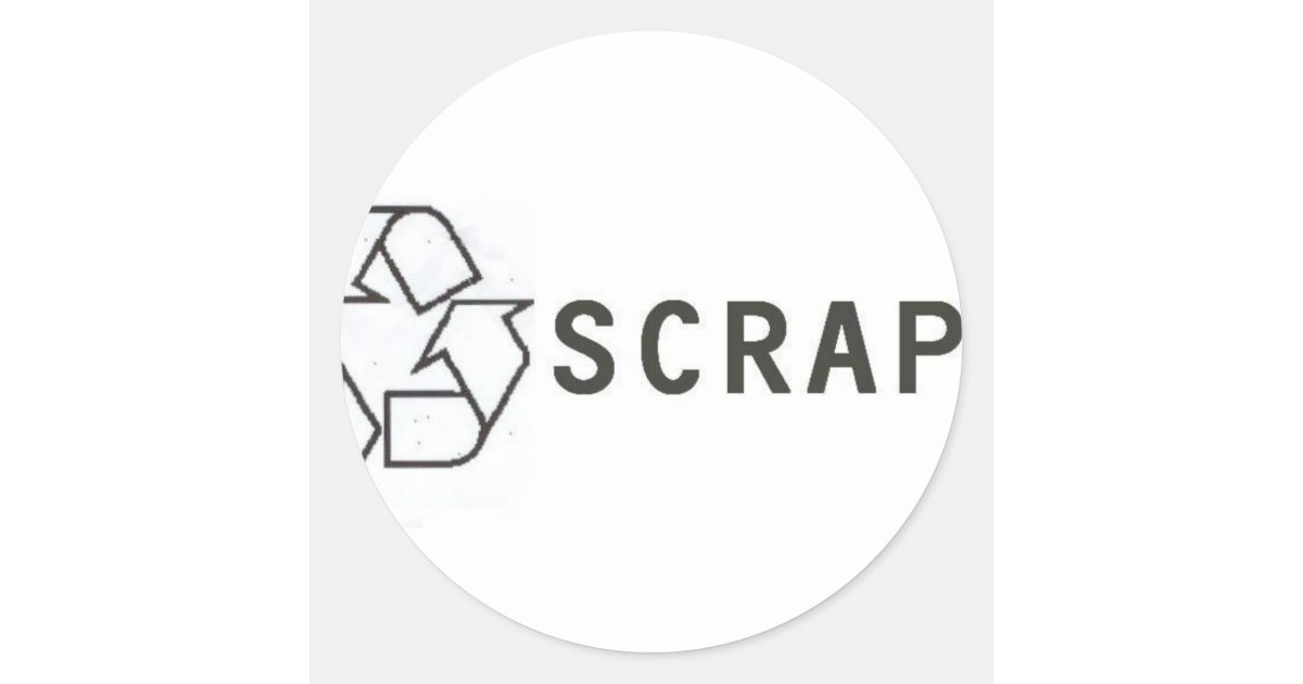 SCRAP LOGO CLASSIC ROUND STICKER | Zazzle