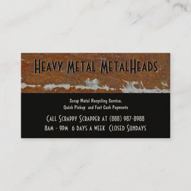 Scrap Metal Recycler Dump or Depot Centre Business Card | Zazzle