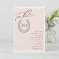 Script Horseshoe Table Number Seating Chart Cards | Zazzle