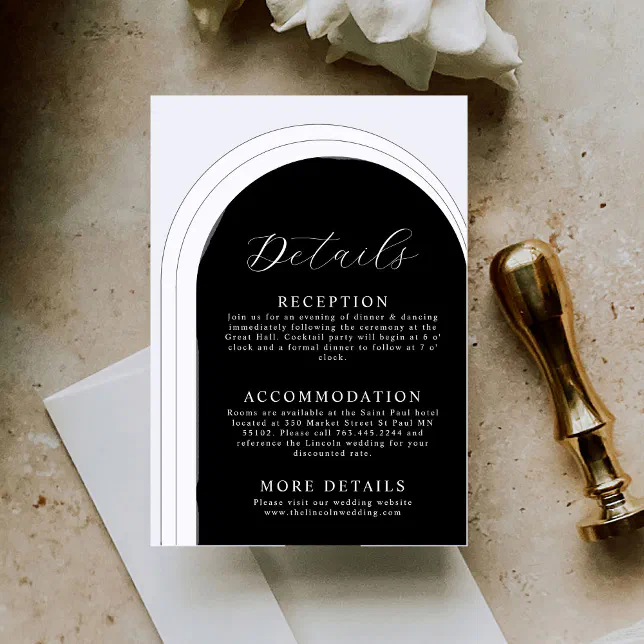 Script Minimal Wedding Details Enclosure Card | Zazzle