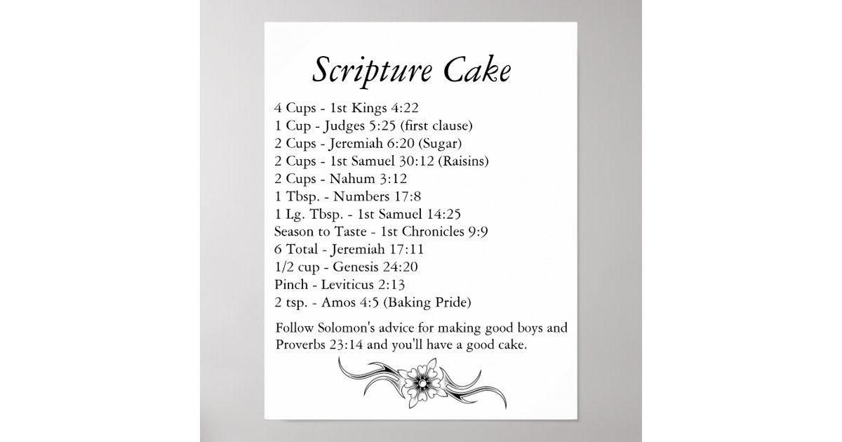 Scripture Cake Poster | Zazzle