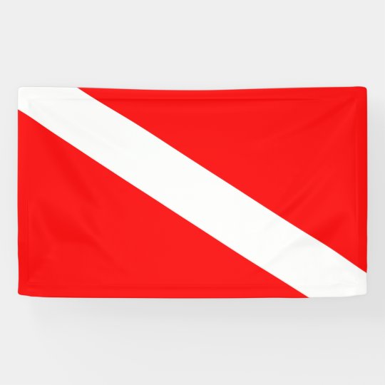 scuba divers flag red diagonal dive symbol banner | Zazzle.co.uk