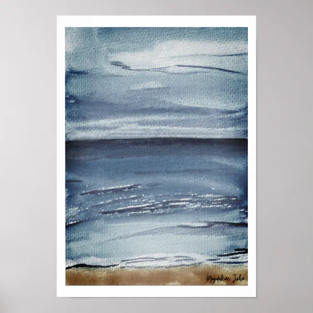 Sea at Nightfall Poster | Zazzle