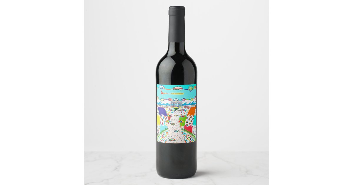 Sea Isle Promenade Wine/Sparkling Wine Bottle Labe Wine Label | Zazzle
