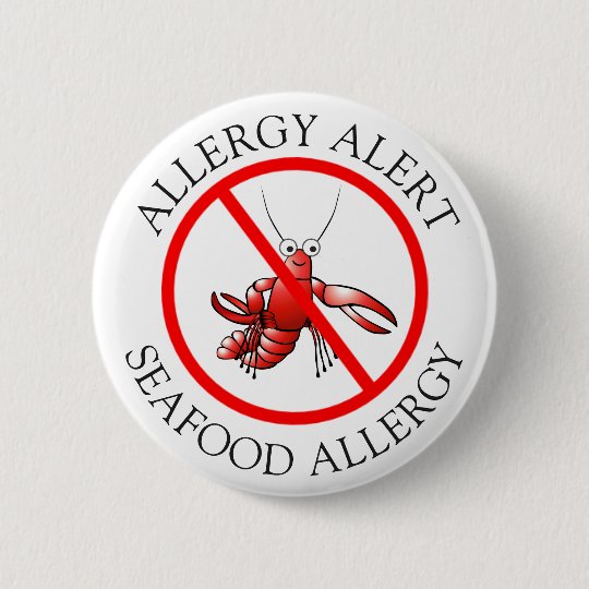 Seafood Allergy Alert Button | Zazzle.co.uk