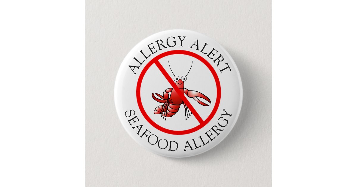 Seafood Allergy Alert Button | Zazzle