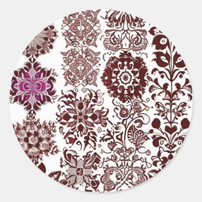 Seamless Henna Mehndi Design Classic Round Sticker | Zazzle
