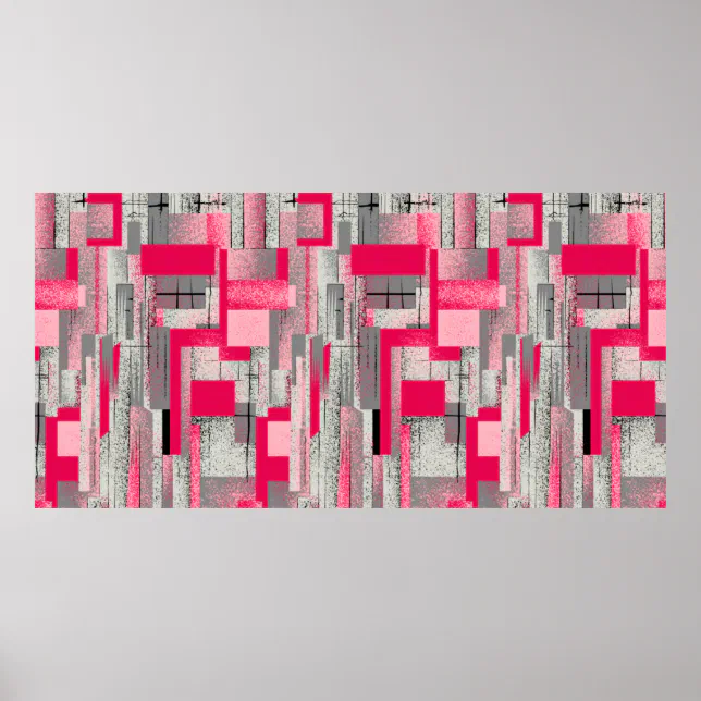 seamless watercolour digital patchwork pattern poster | Zazzle