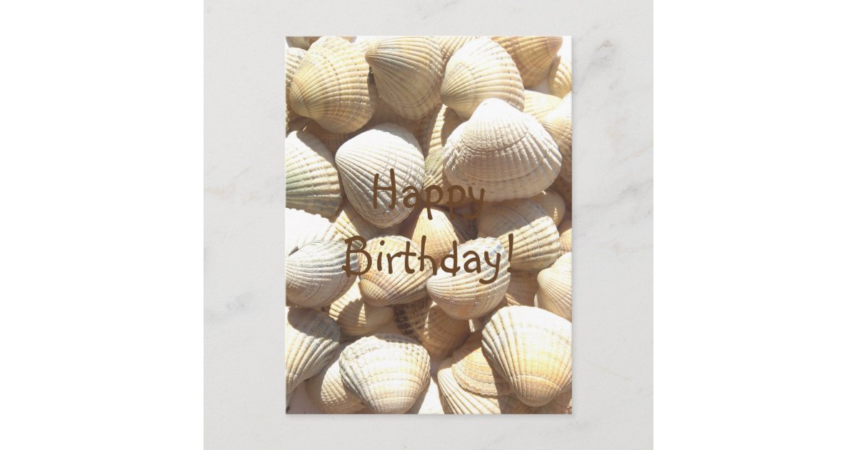 Seashells Summer, Happy Birthday Congratulations Postcard | Zazzle