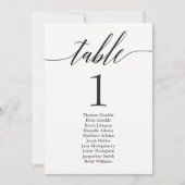 Seating Plan Individual Table Card Modern Script | Zazzle