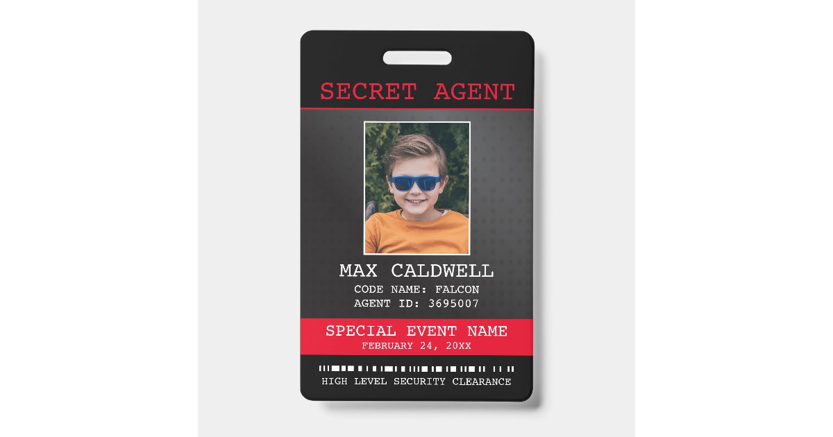 Secret Agent Spy Badge ID Badge | Zazzle