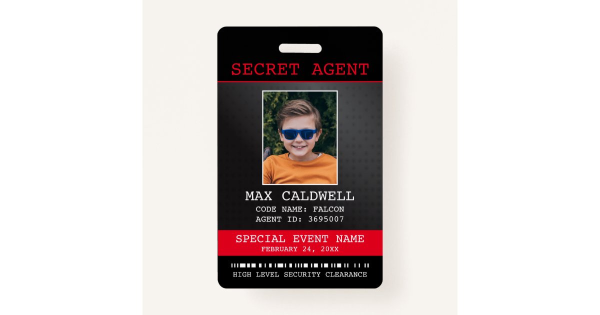 Secret Agent Spy Badge ID Badge | Zazzle