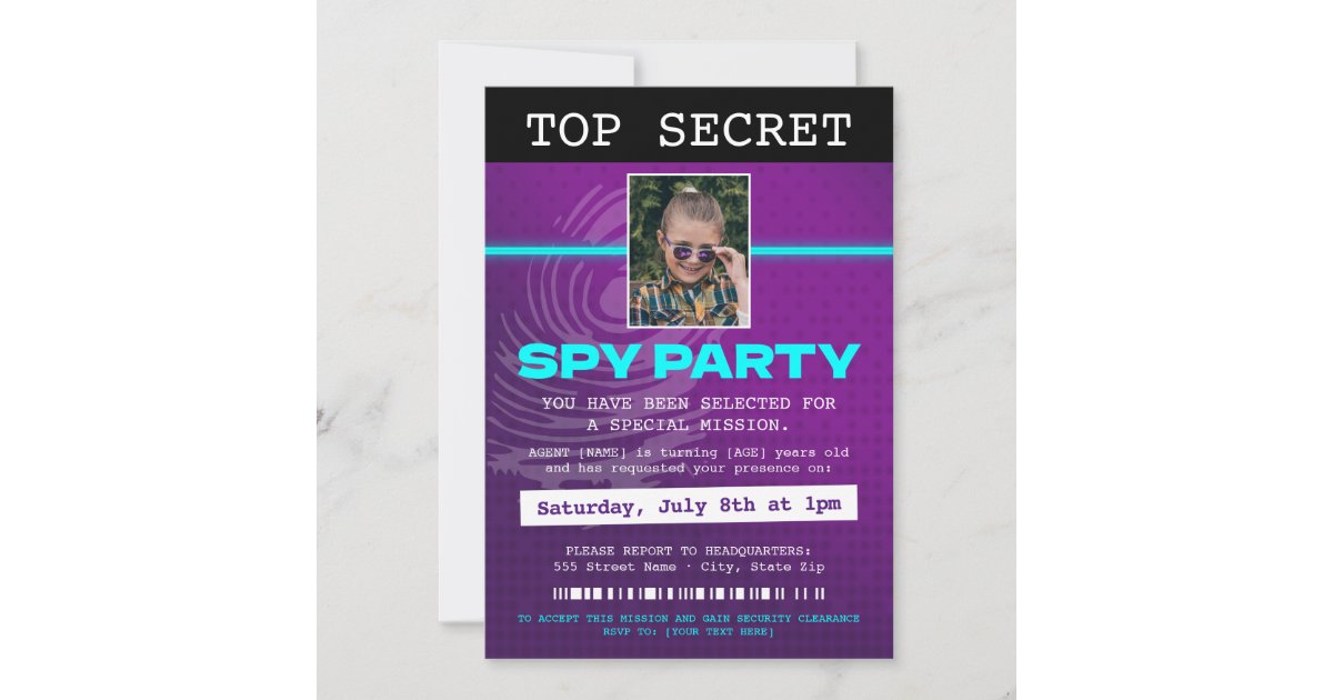 Secret Agent Spy Party Invitation | Zazzle