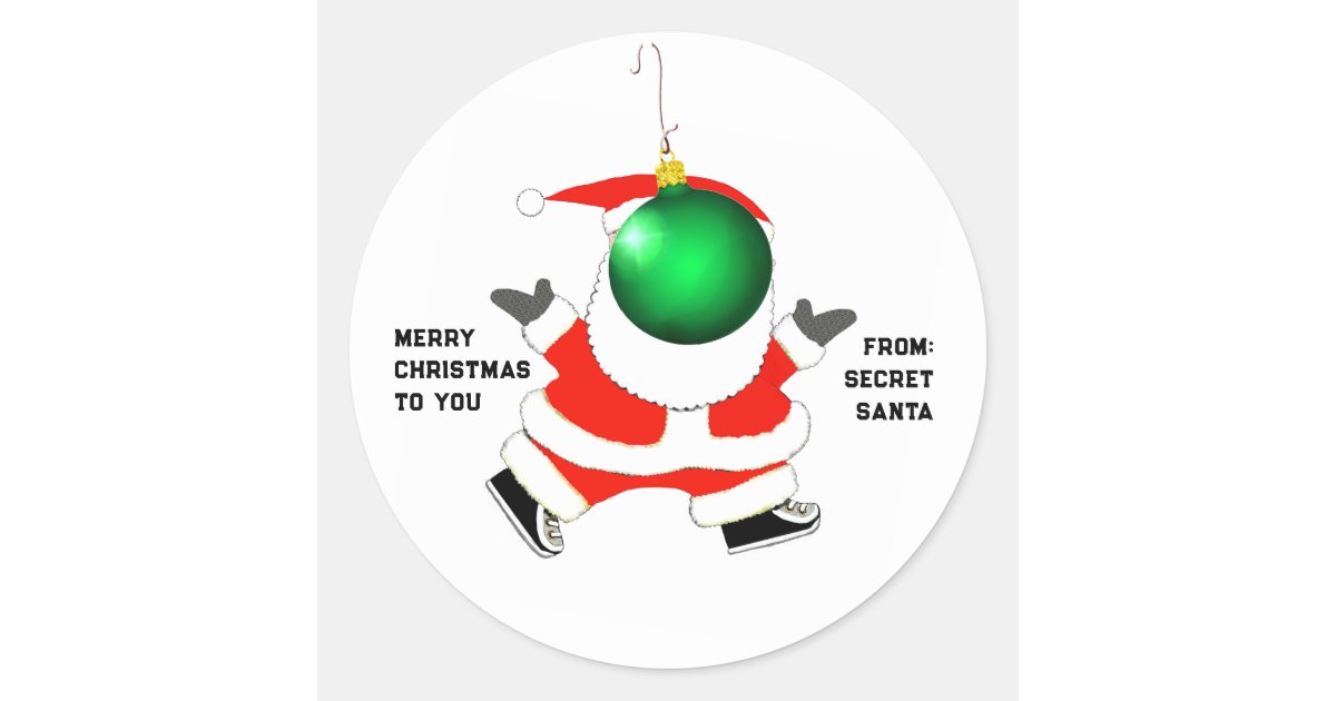 Secret Santa Classic Round Sticker | Zazzle