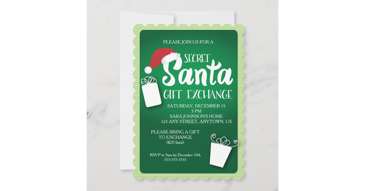 Secret Santa Gift Exchange Invitation | Zazzle