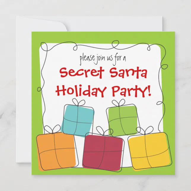 Secret Santa Retro Gift Holiday Party Invitation | Zazzle