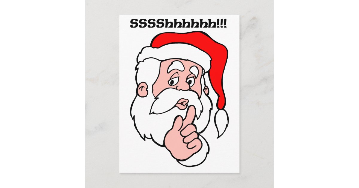 Secret Santa Sssshhhh!! Holiday Postcard | Zazzle