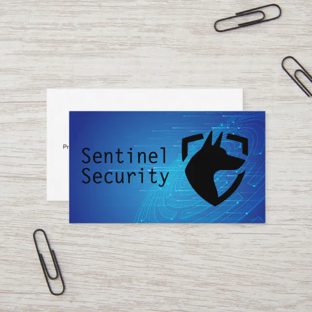 Security Dog Shield | Tech Background Business Card | Zazzle