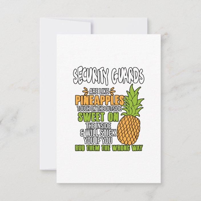 Security Guards Are Like Pineapples. Thank You Card | Zazzle.co.uk
