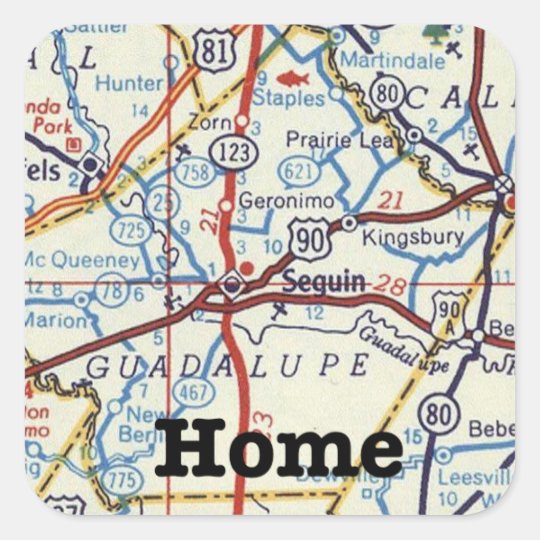 Seguin Texas Vintage Map Sticker | Zazzle.co.uk