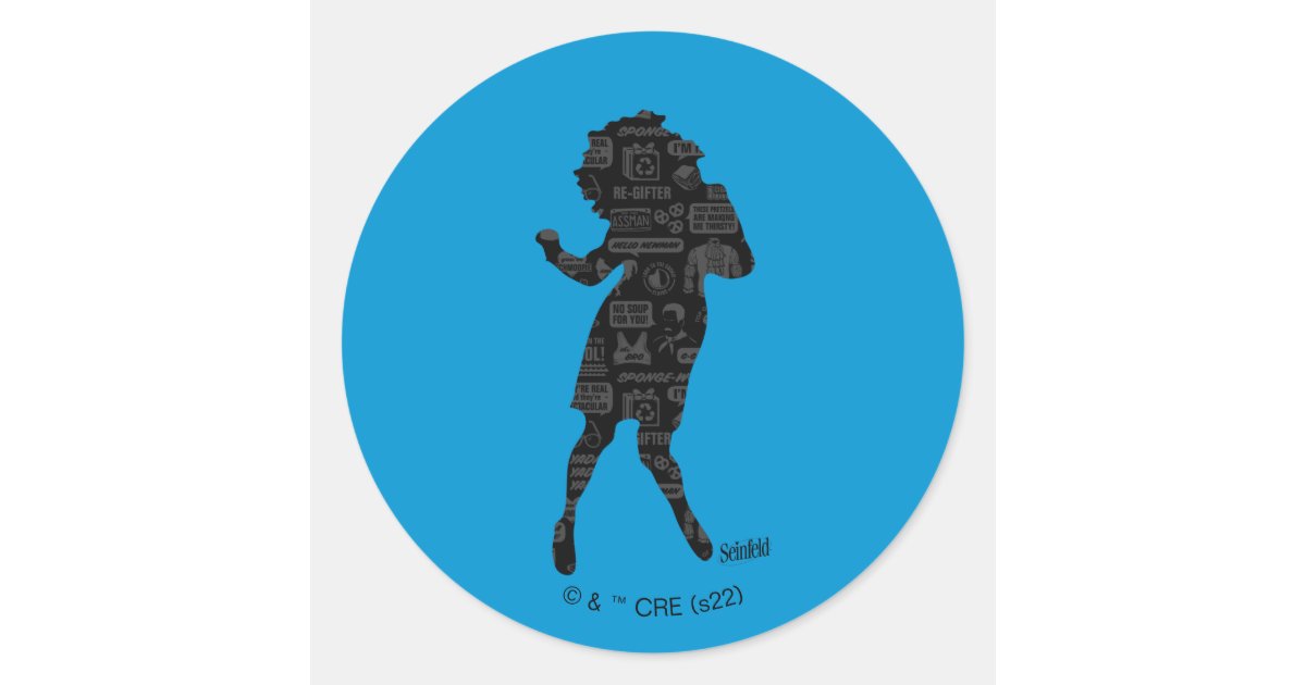 Seinfeld | Elaine Dance Silhouette Classic Round Sticker | Zazzle