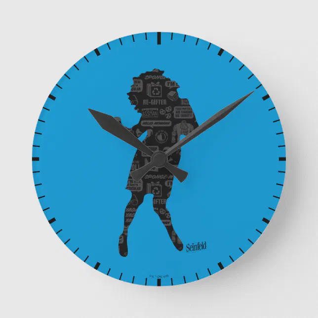 Seinfeld | Elaine Dance Silhouette Round Clock | Zazzle