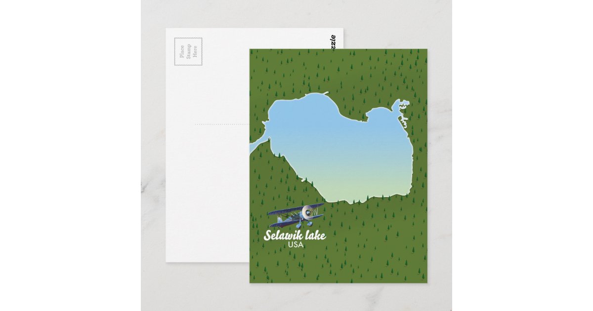 Selawik lake Alaska map Postcard | Zazzle
