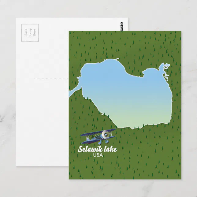 Selawik lake Alaska map Postcard | Zazzle