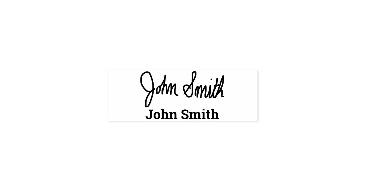 Self Inking Signature Stamp & Printed Name Below | Zazzle